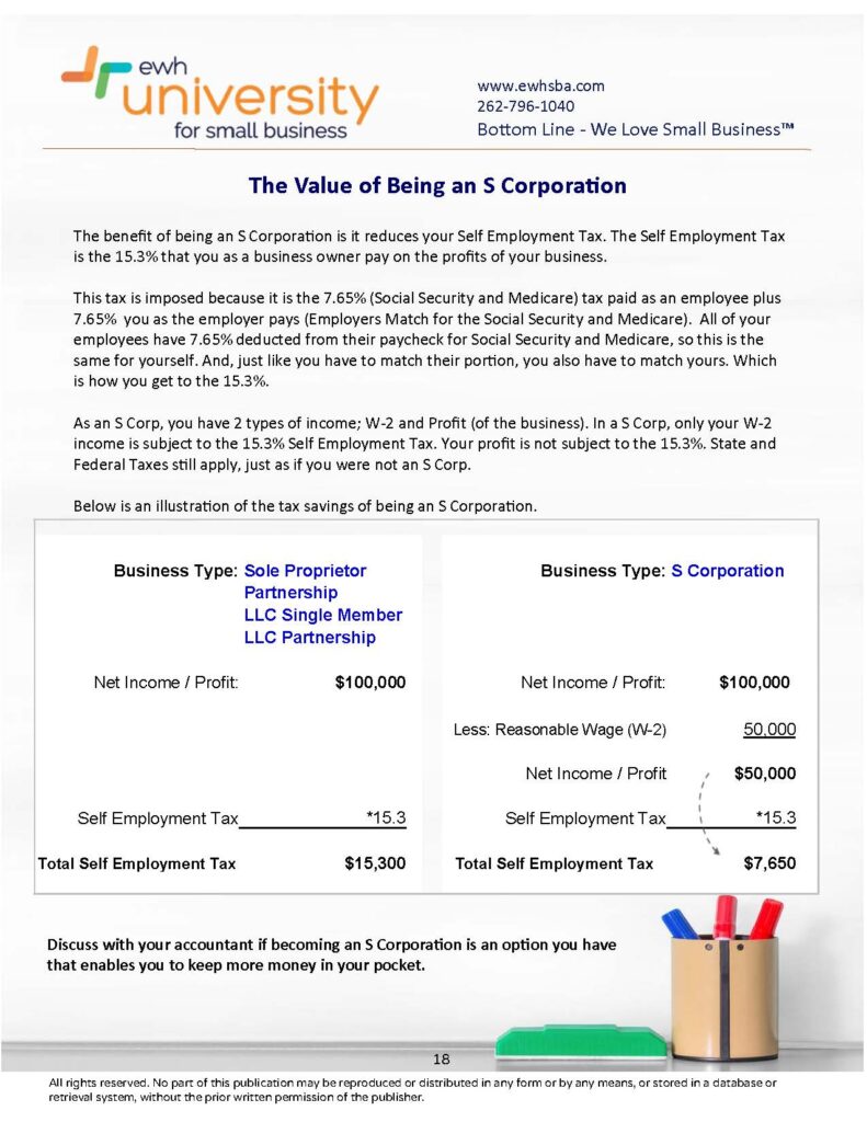 The Value of Being an S Corporation | EWH University